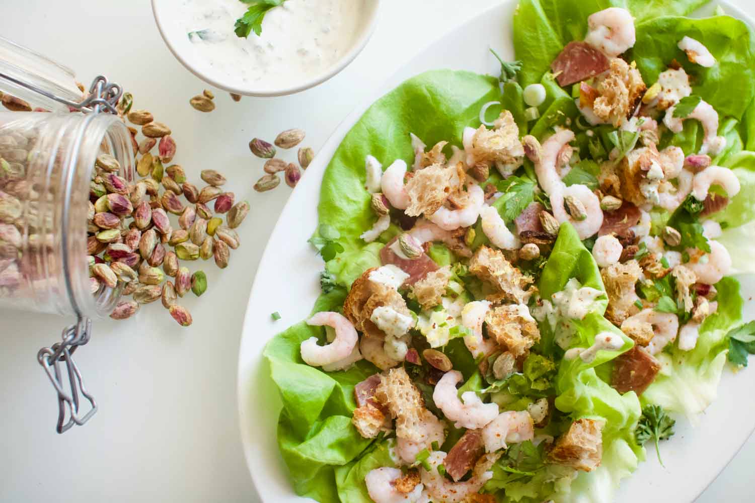 Salade De Crevettes Nordiques Sauce Ranch Au Yogourt Cinq Fourchettes
