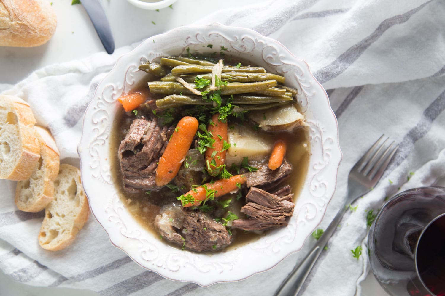 Bouilli de légumes et rôti de palette » Cinq Fourchettes